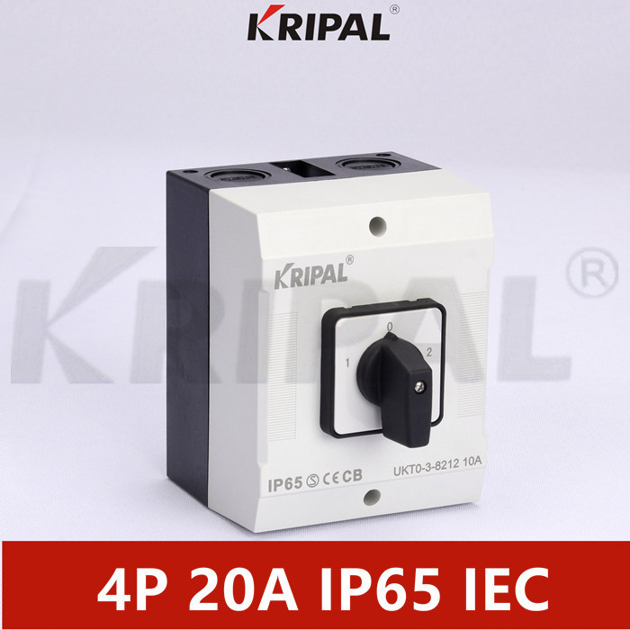 20A 4극 IP65 IEC 표준 전기 방수 전환 스위치